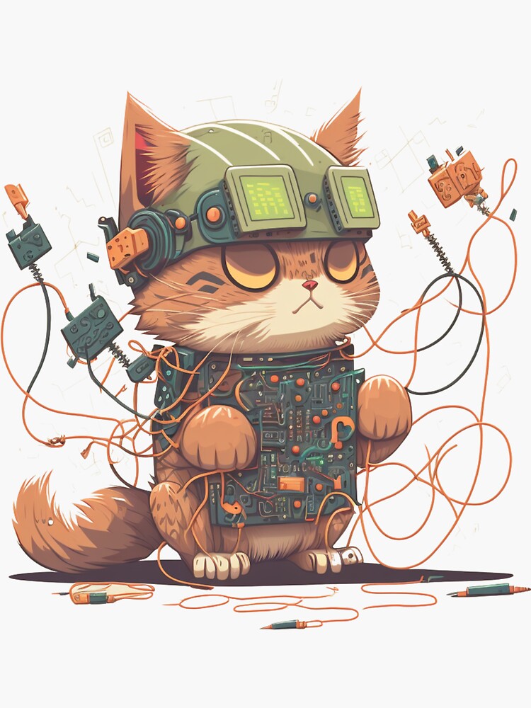 "Cute Cat as Network Engineer" Sticker for Sale by iaskari | Redbubble