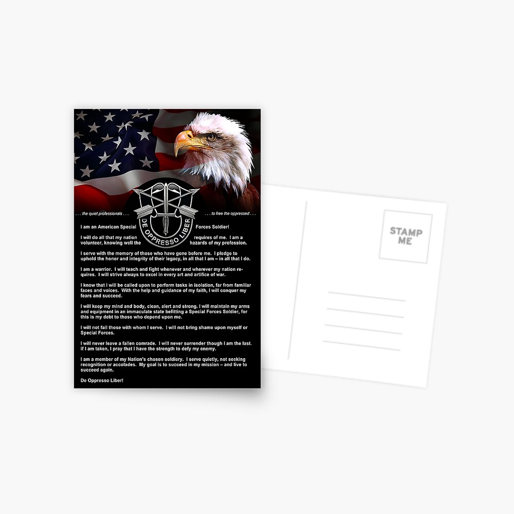"United States Army GREEN BERET Special Forces Creed" Poster for Sale ...