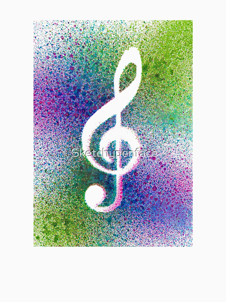 "Ink Splatters - Treble Clef Silhouette" T-shirt for Sale by ...