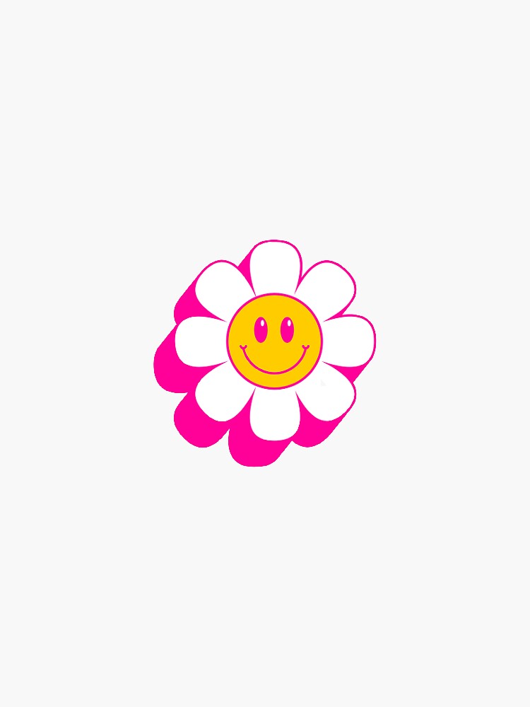 "Smiley Flower Sticker" Sticker for Sale by cc742 | Redbubble