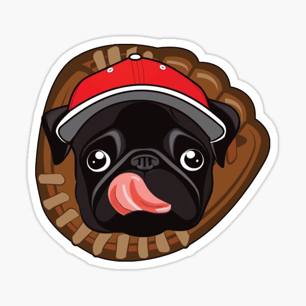 "Baseball Pug Catcher" Sticker for Sale by IntoThePug | Redbubble
