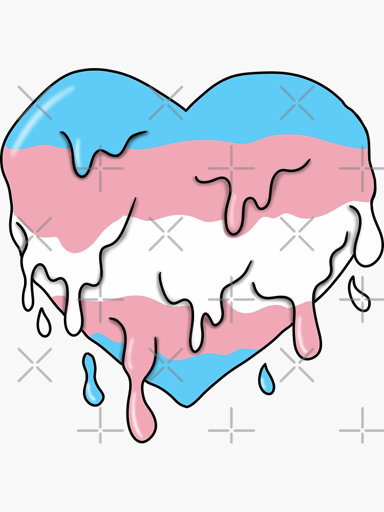 "Melting trans heart " Sticker for Sale by Becky-Marie | Redbubble