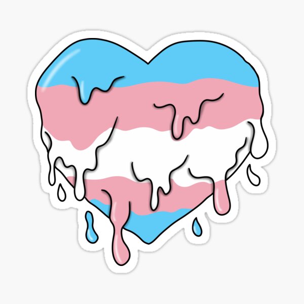 Melting Trans Heart Sticker For Sale By Becky Marie Redbubble