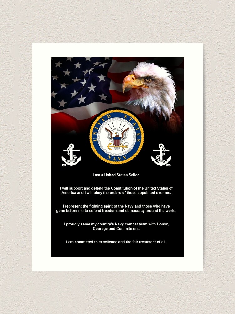 "United States Navy SAILORS Creed" Art Print for Sale by Daniel ...