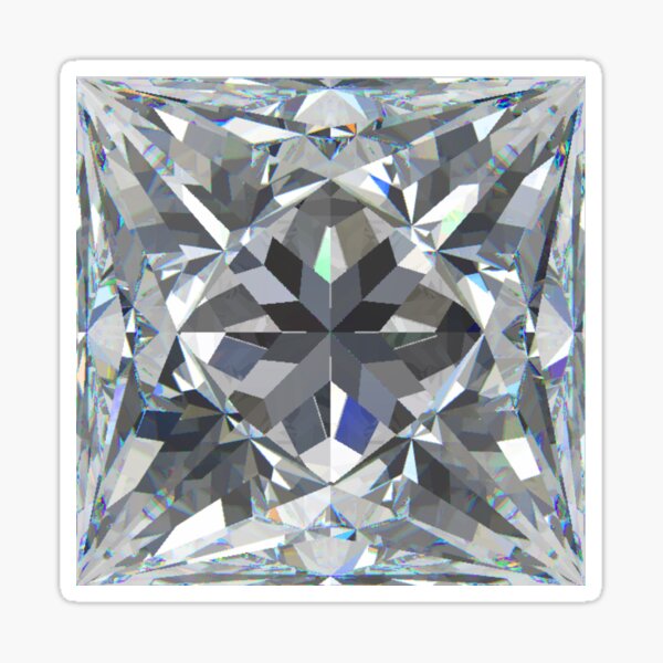 "Square Princess Cut Diamond Gemstone" Sticker for Sale by Cbusch ...