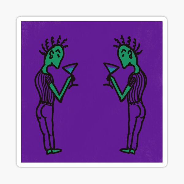"Alien Drinking" Sticker for Sale by Creating-coco | Redbubble