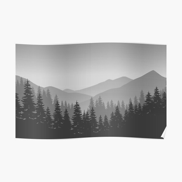 "Spooky Mountain Forest" Poster for Sale by kawaiicrossing | Redbubble