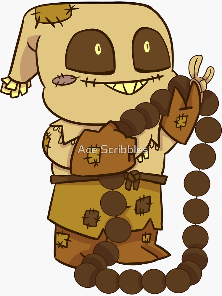 "friendly chibi scarecrow " Sticker for Sale by ace-scribbles | Redbubble