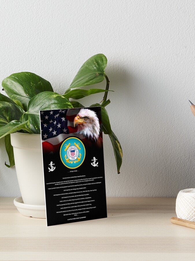 "United States COAST GUARD Creed" Art Board Print for Sale by Daniel ...