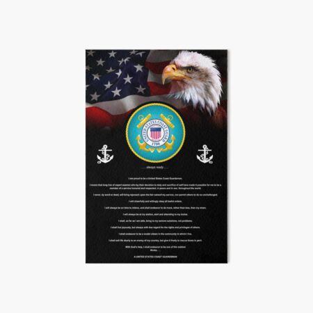 "United States COAST GUARD Creed" Art Board Print for Sale by Daniel ...