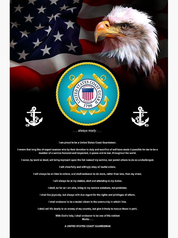 "United States COAST GUARD Creed" Poster for Sale by Daniel Hagerman ...