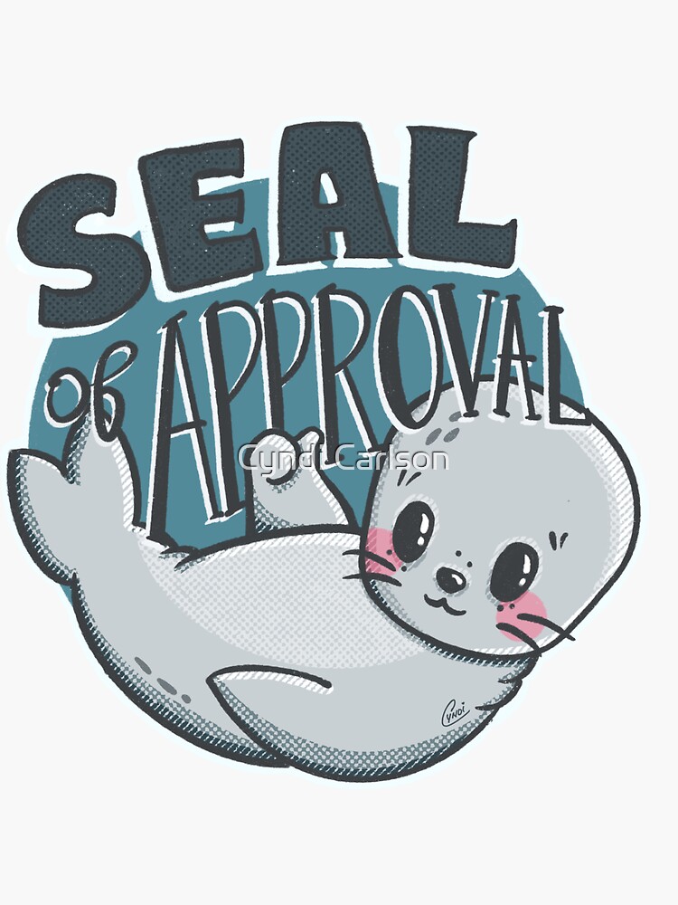Seal of Approval” cute retro Kawaii seal" Sticker for Sale by ...