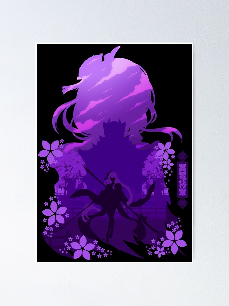 "GENSHIN IMPACT RAIDEN SHOGUN NEGATIVE SPACE" Poster for Sale by ...