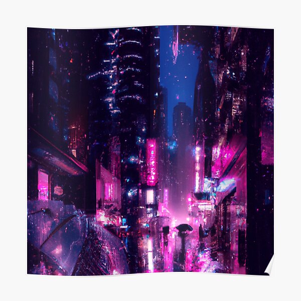 "Night Tokyo Cyberpunk - Ai Generated Photography" Poster for Sale by ...