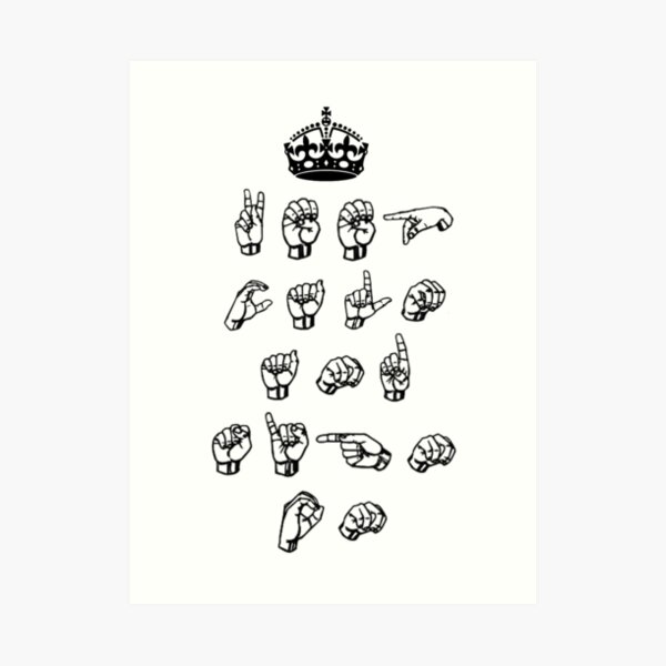 "Keep calm and sign on - American sign language" Art Print for Sale by ...