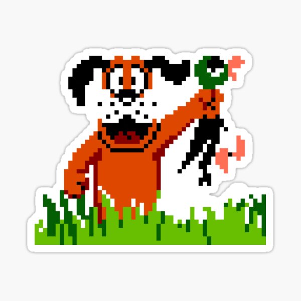 "Happy Dog Holding Single Duck from Duck Hunt Arcade Video Game ...