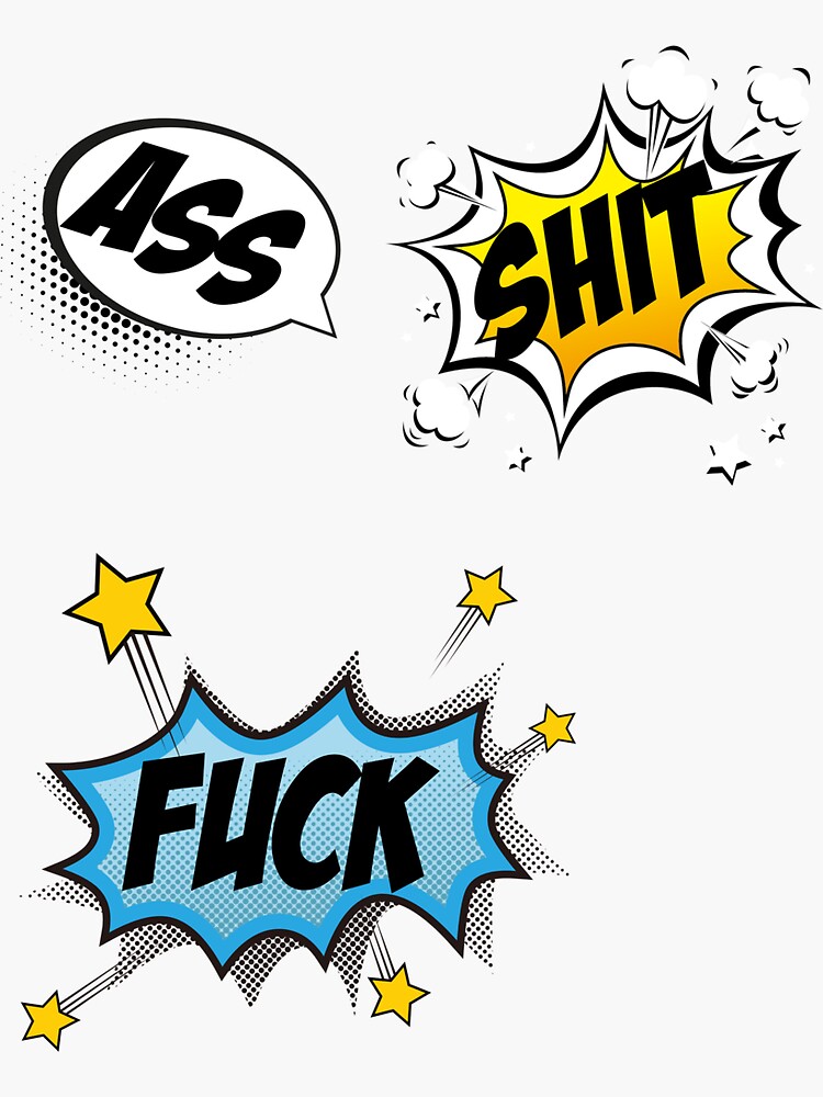 "Cuss word comic " Sticker for Sale by doodlesbymo | Redbubble
