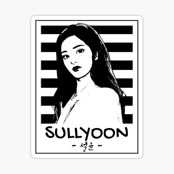 "NMIXX Sullyoon Silhouette Black and White" Sticker for Sale by ...