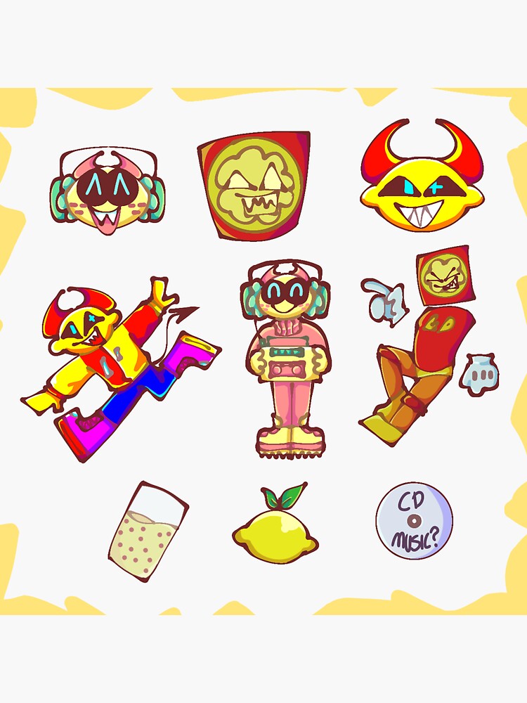 "Lemon Demon Sticker Sheet!" Sticker for Sale by stxrisgone | Redbubble