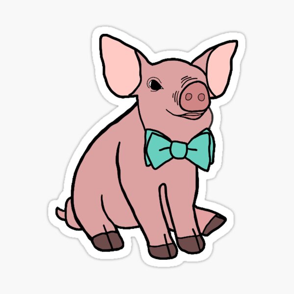 "Cute Pig with a Bow Tie" Sticker for Sale by SouthernDesigns | Redbubble