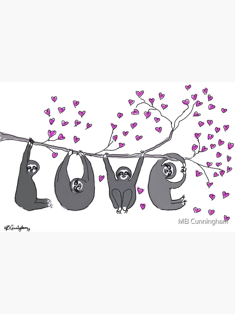 "Sloth Love Print" Art Print for Sale by mbrhapsody | Redbubble
