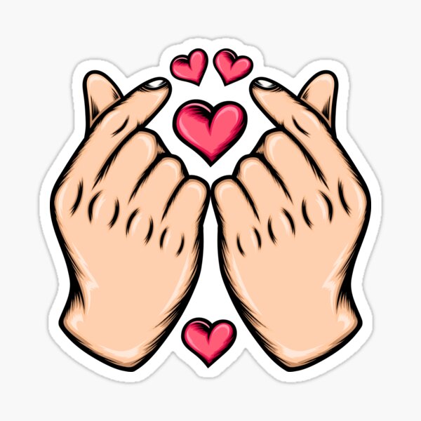 "Two love finger sign" Sticker for Sale by WODEXZ | Redbubble