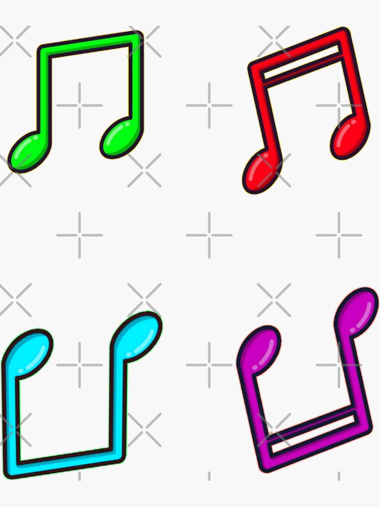 "Mini music notes with colors sticker pack" Sticker for Sale by ...