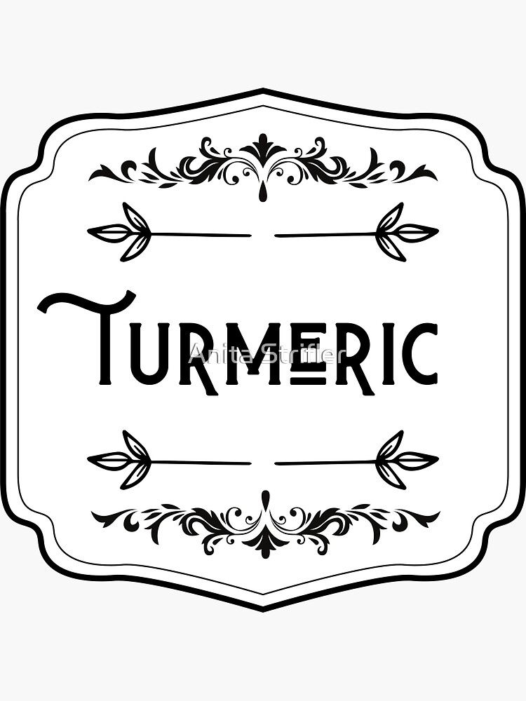 "Turmeric Retro Spice Label" Sticker for Sale by anitastrifler | Redbubble