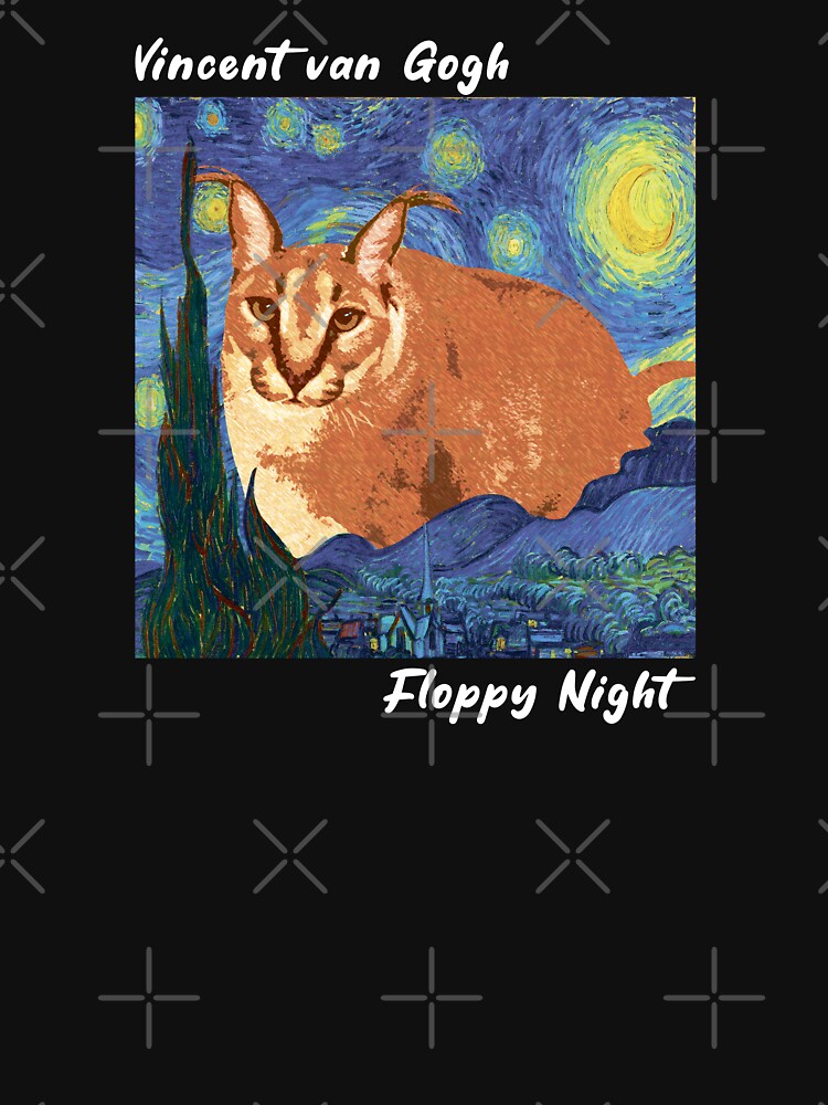 "Big Floppa x Starry Night Art Meme" Classic T-Shirt for Sale by ...