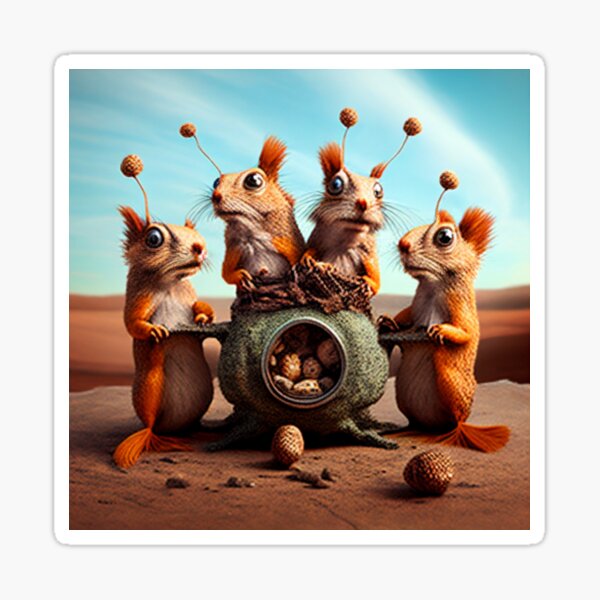 "Dali inspired squirrel and nuts design" Sticker for Sale by karma ...