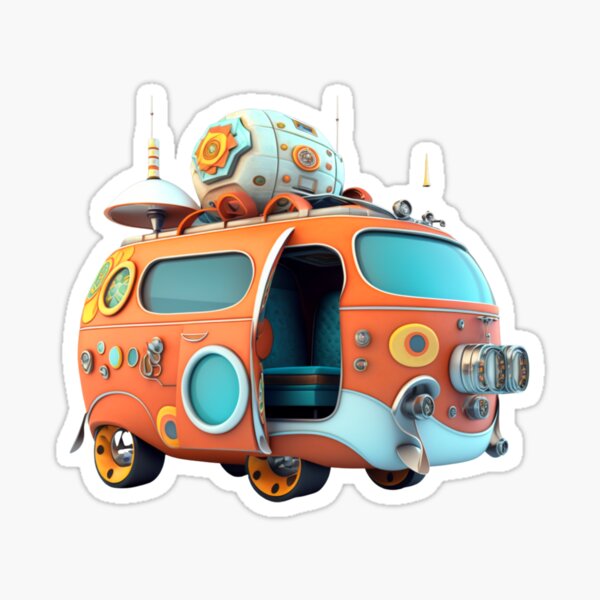 "Crazy Shuttle Wondering Van " Sticker for Sale by mentefresca | Redbubble
