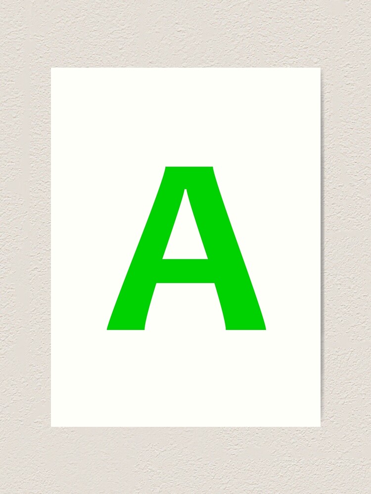 "Green color Letter A" Art Print for Sale by WECreations | Redbubble