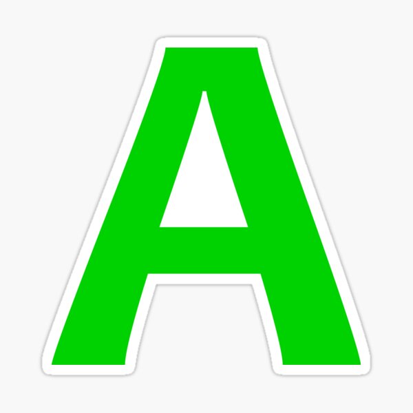 "Green color Letter A" Sticker for Sale by WECreations | Redbubble