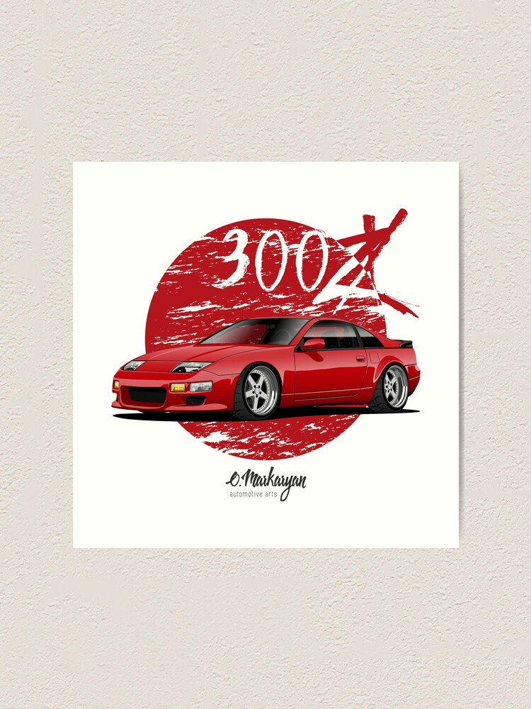 "300ZX (red)" Art Print for Sale by OlegMarkaryan | Redbubble
