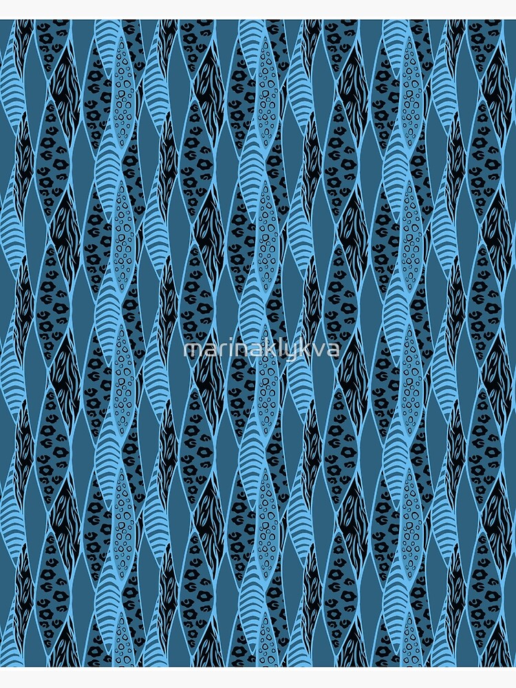 "Ethnic pattern. Light blue, blue, black, African,tribal." Art Board ...