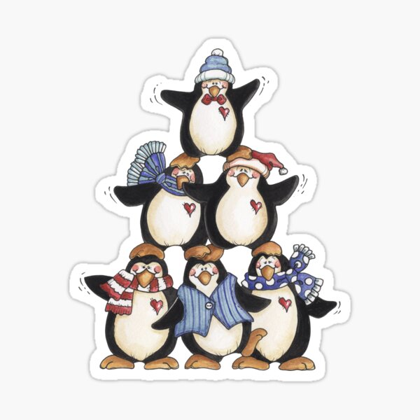 "Penguin Pyramid" Sticker by Jandsgraphics | Redbubble