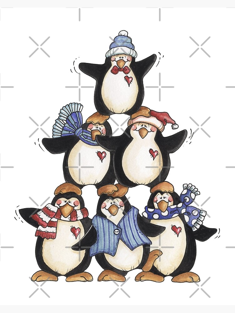 "Penguin Pyramid" Art Board Print for Sale by Jandsgraphics | Redbubble