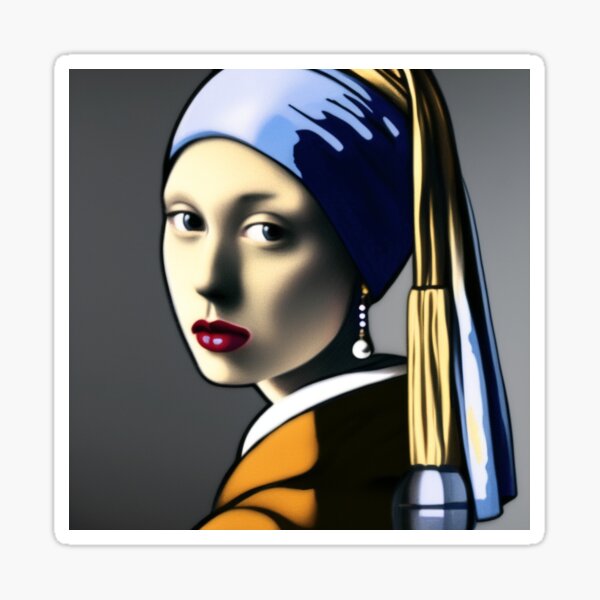 "Girl with a pearl earring" Sticker for Sale by Studio1337 | Redbubble