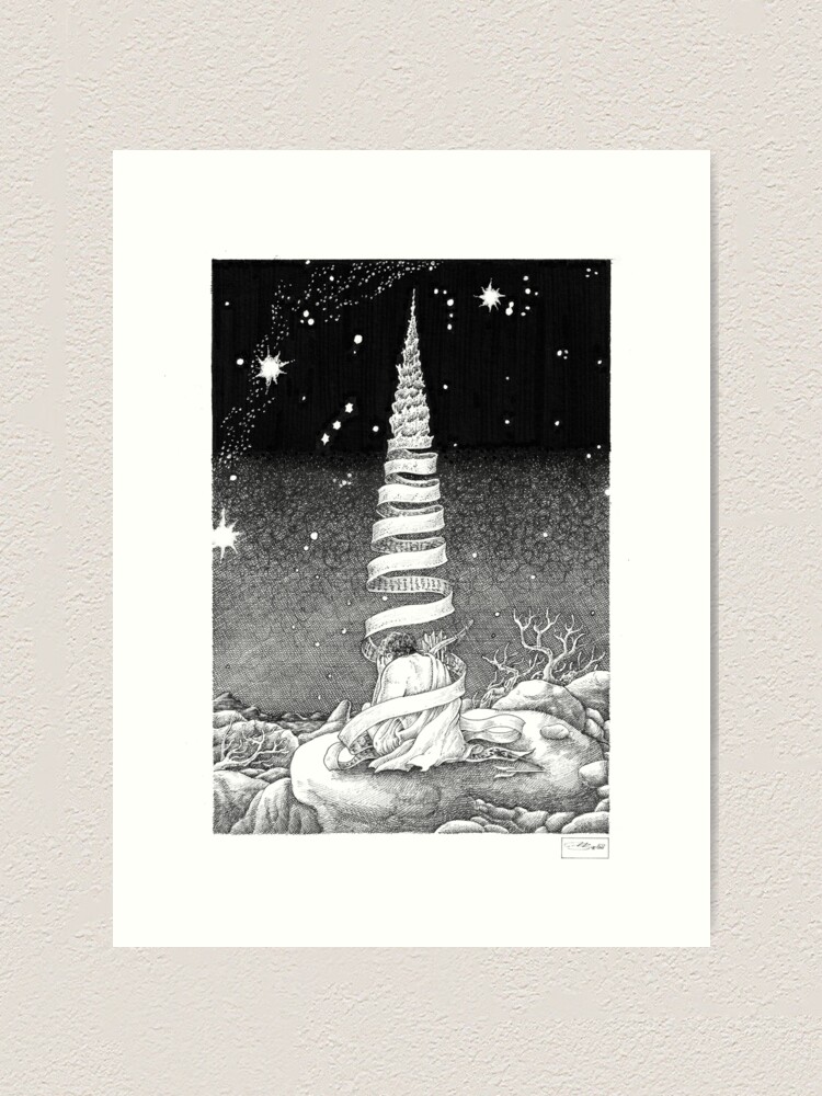 "The classical myth of Cyparissus, crosshatch artwork" Art Print for ...