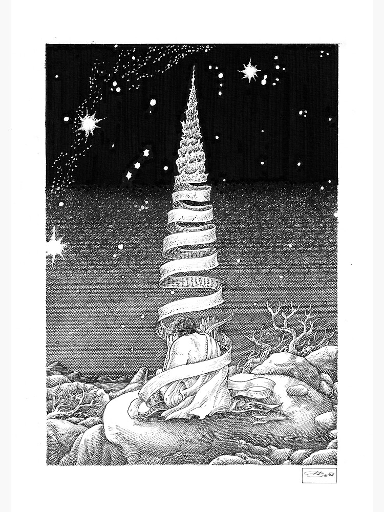 "The classical myth of Cyparissus, crosshatch artwork" Art Print for ...