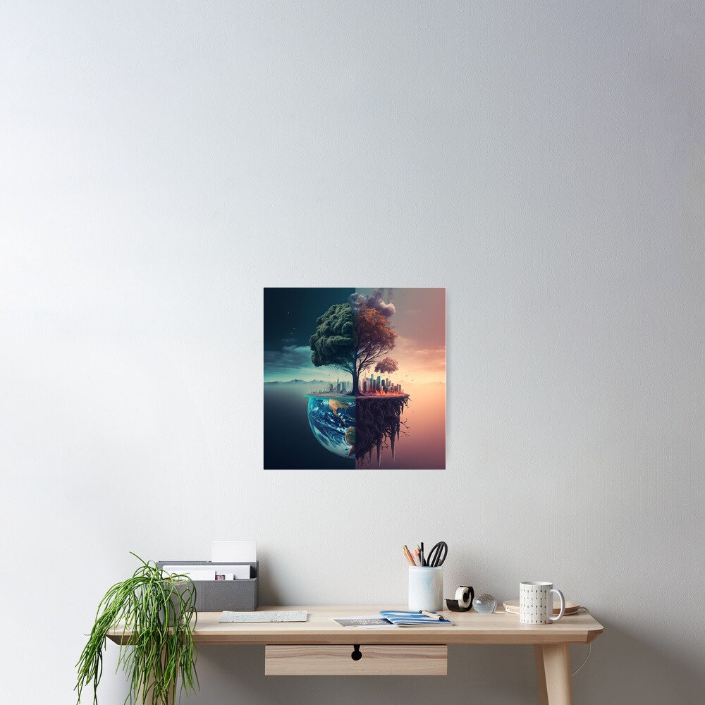 "Planet Earth on Fire, Global warming, Climate change" Art Board Print ...