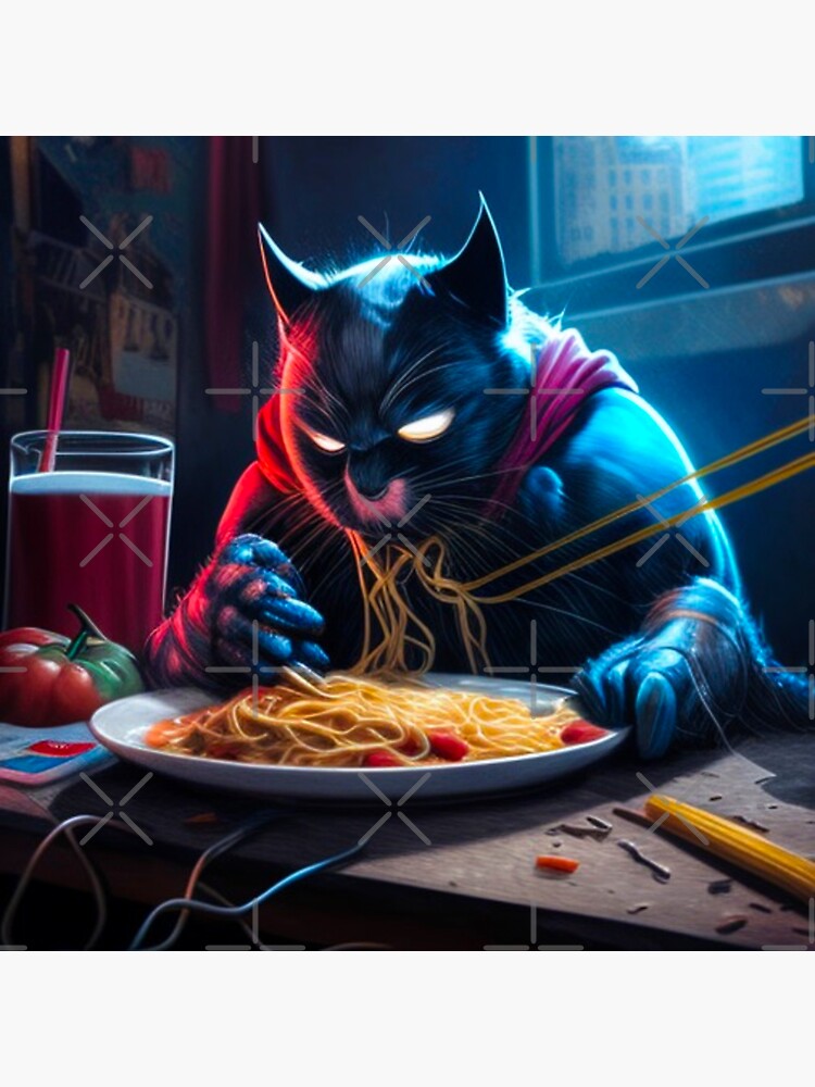 "Cat eating spaghetti a Spaghetti Cat" Sticker for Sale by ValleyDream ...