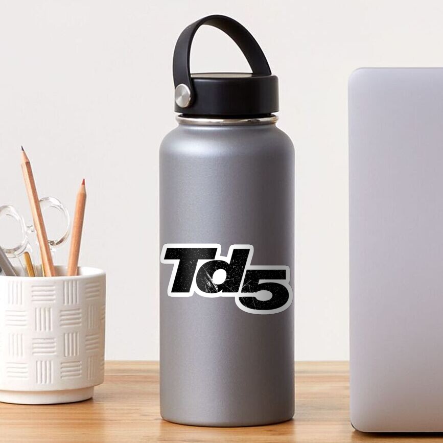 "Land Rover TD5 Inline 5 cylinder - black distressed logo" Sticker for ...