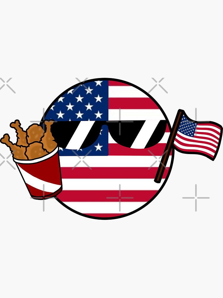 "america countryballs" Sticker for Sale by PlaylistShop | Redbubble