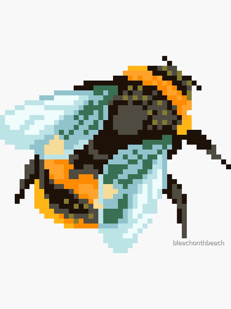 "Bumblebee Pixel Art" Sticker for Sale by bleachonthbeach | Redbubble
