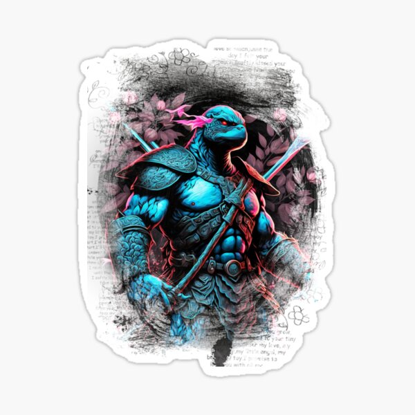"Angry Japanese Ninja Turtle" Sticker for Sale by YM-ART | Redbubble