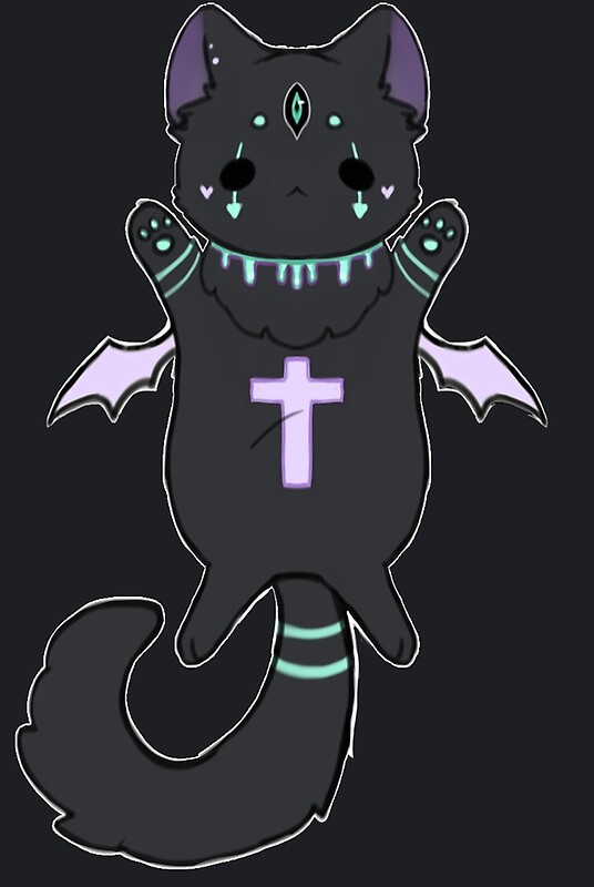 "Pastel Goth Bat Neko" by Devious-Monster | Redbubble