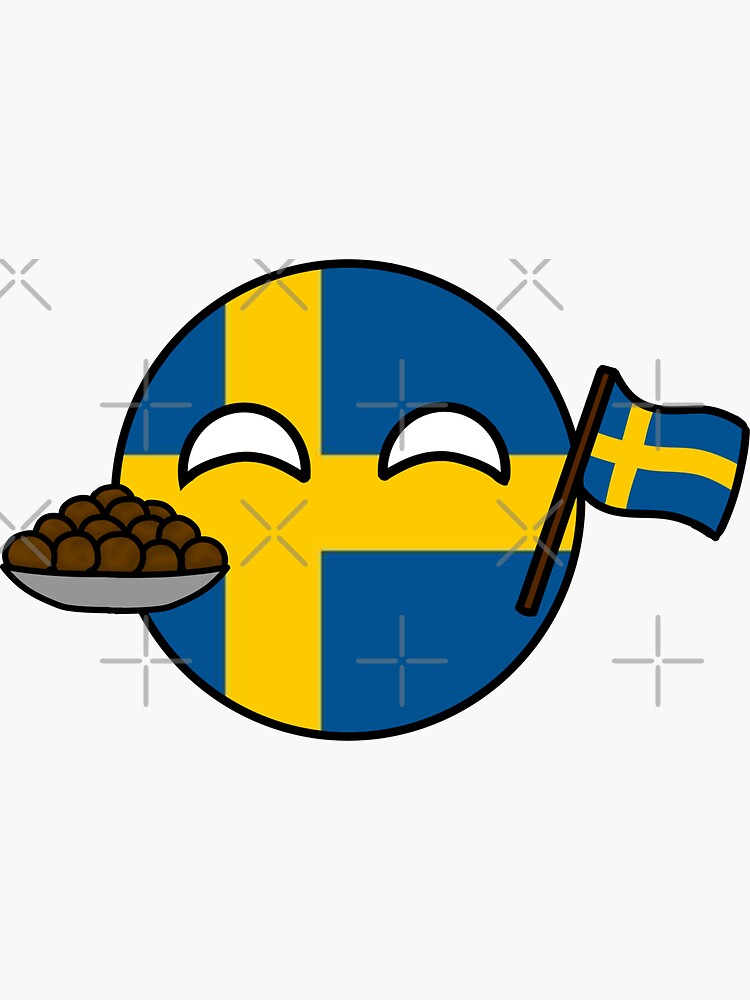 "sweden countryballs" Sticker for Sale by PlaylistShop | Redbubble