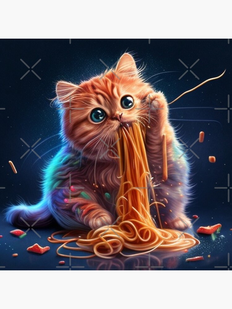 "Cat eating spaghetti a Spaghetti Cat" Sticker for Sale by ValleyDream ...
