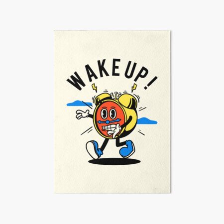 "Wake Up Vintage Clock Illustration" Art Board Print for Sale by ...
